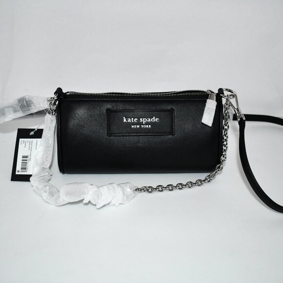 kate spade | Bags | Kate Spade Label Smooth Leather Pochette Bag In ...